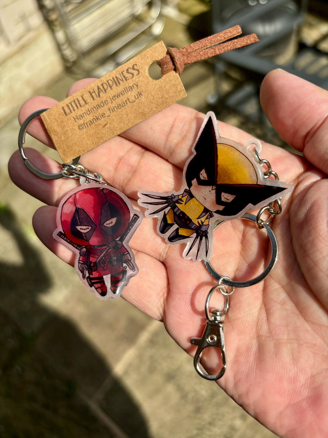 Mini Heroes Keyring Superheroes Deadpool and Wolverine Shrink Plastic ...