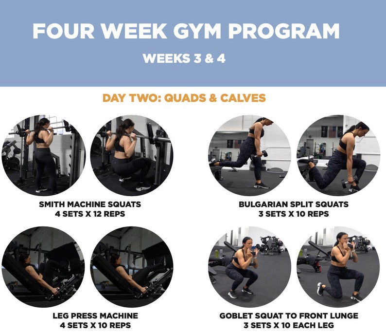 4 Week Gym Guide - Etsy