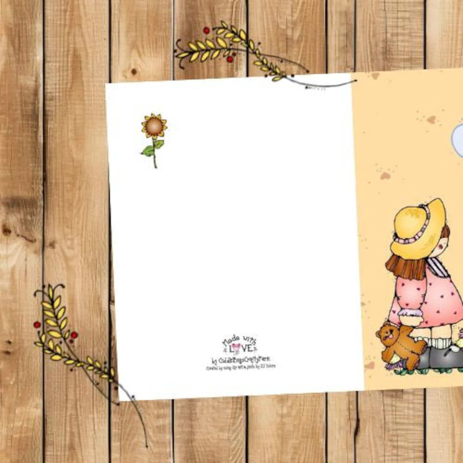 Positive Message Greeting Card, Friendship Card, Garden Friends Card ...