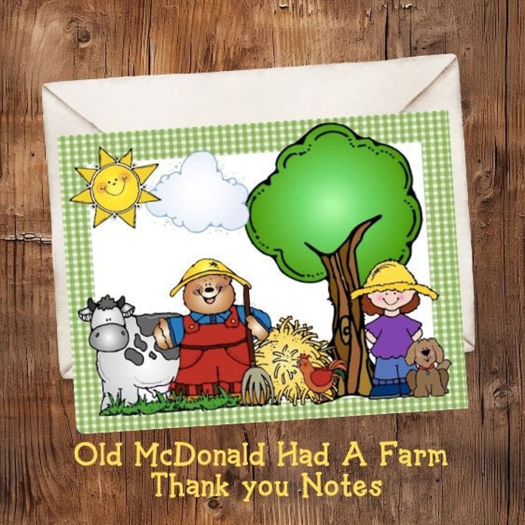 Farm Animal Greeting Cards, Blank Note Cards, Thank You Notes, Animal ...