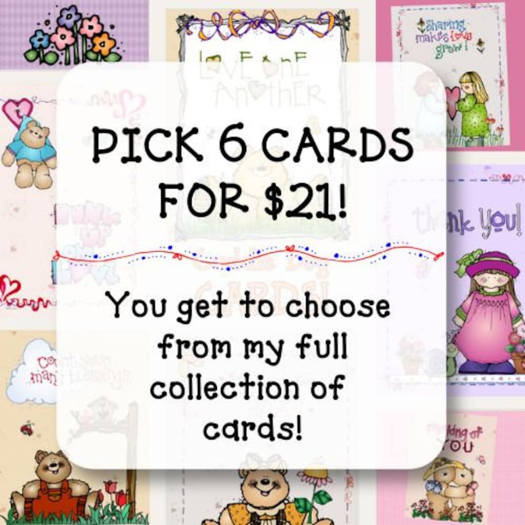 Bundle of Cute Cards, Just Because Cards, Blank Cards, Card Assortment ...