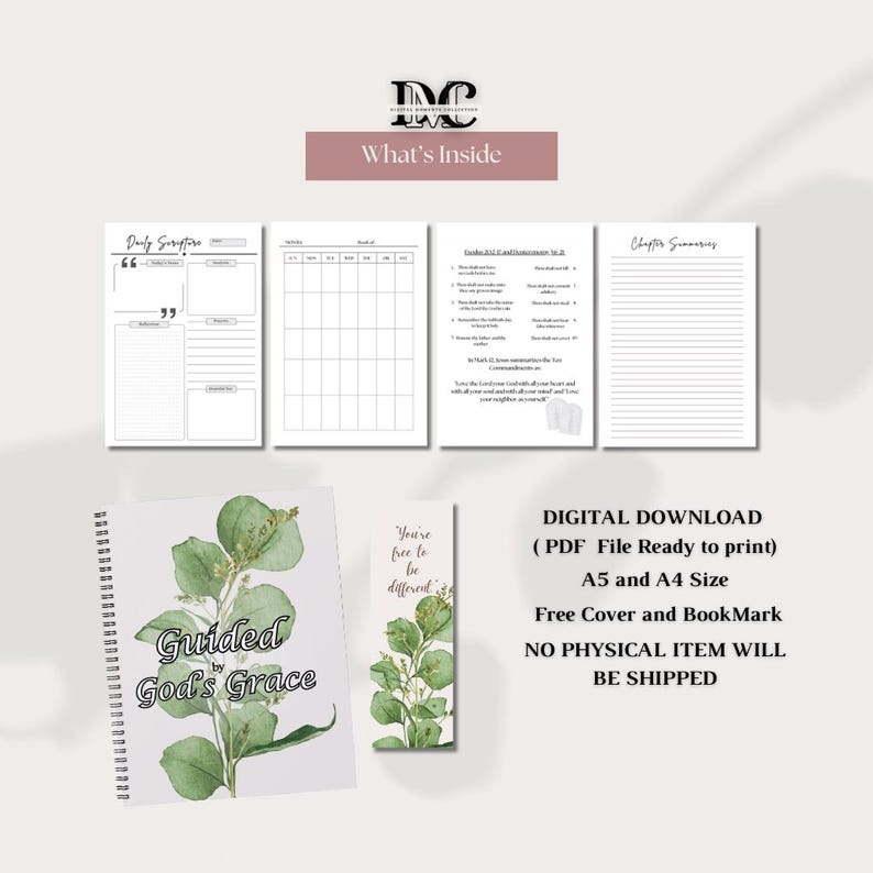 Devotional Journal Tracker Printable Prayer Journals Daily Bible ...