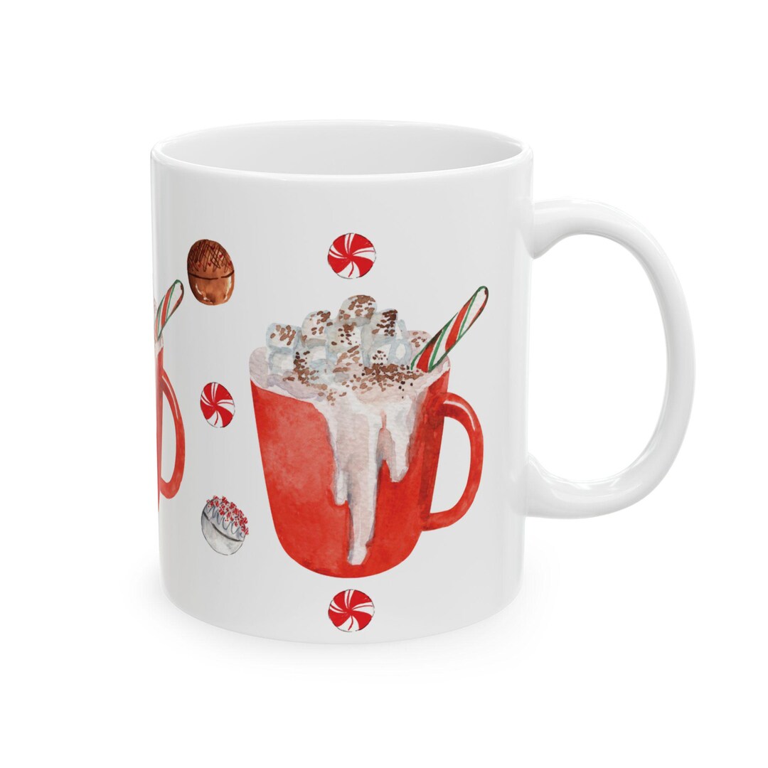 Hot Cocoa Christmas Mug, Hot Chocolate Cup, Gift for Her, Gift for Him ...