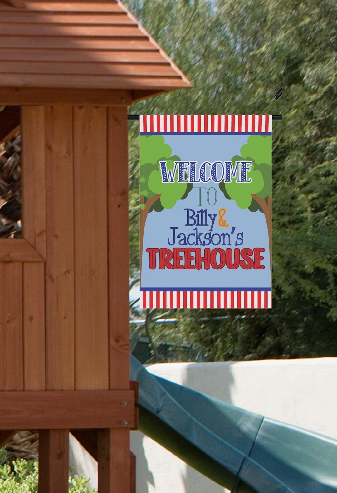 Kids Playhouse Flag, Kids Treehouse Flag, Personalized Garden Flag ...