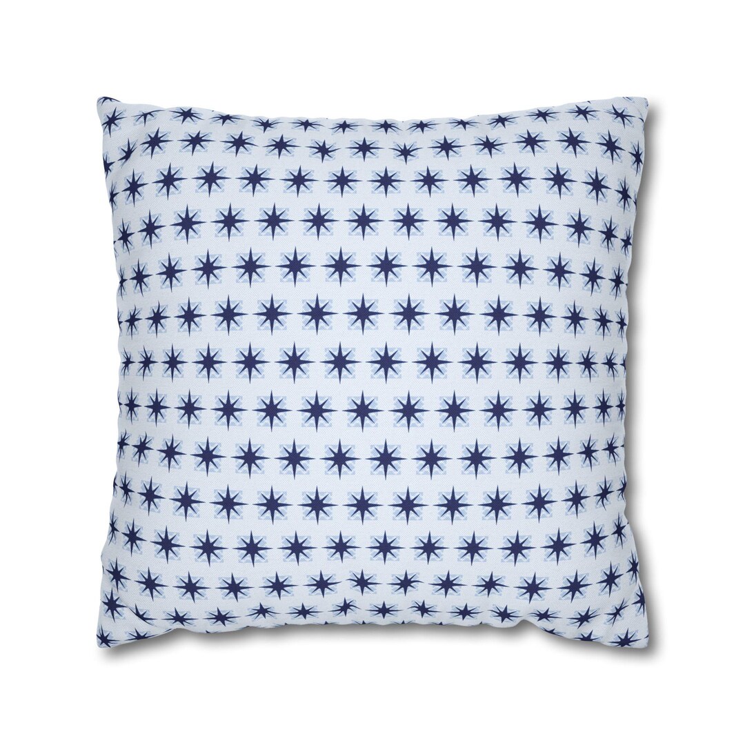 Navy Fun Print Throw Pillows, Home Office, Starburst, Dorm, Trendy ...