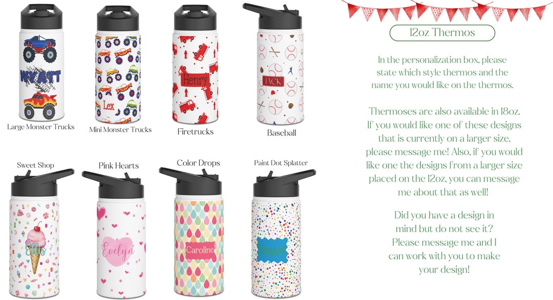 Personalized Thermos, Custom Thermos, Personalized Child Thermos, Girl ...