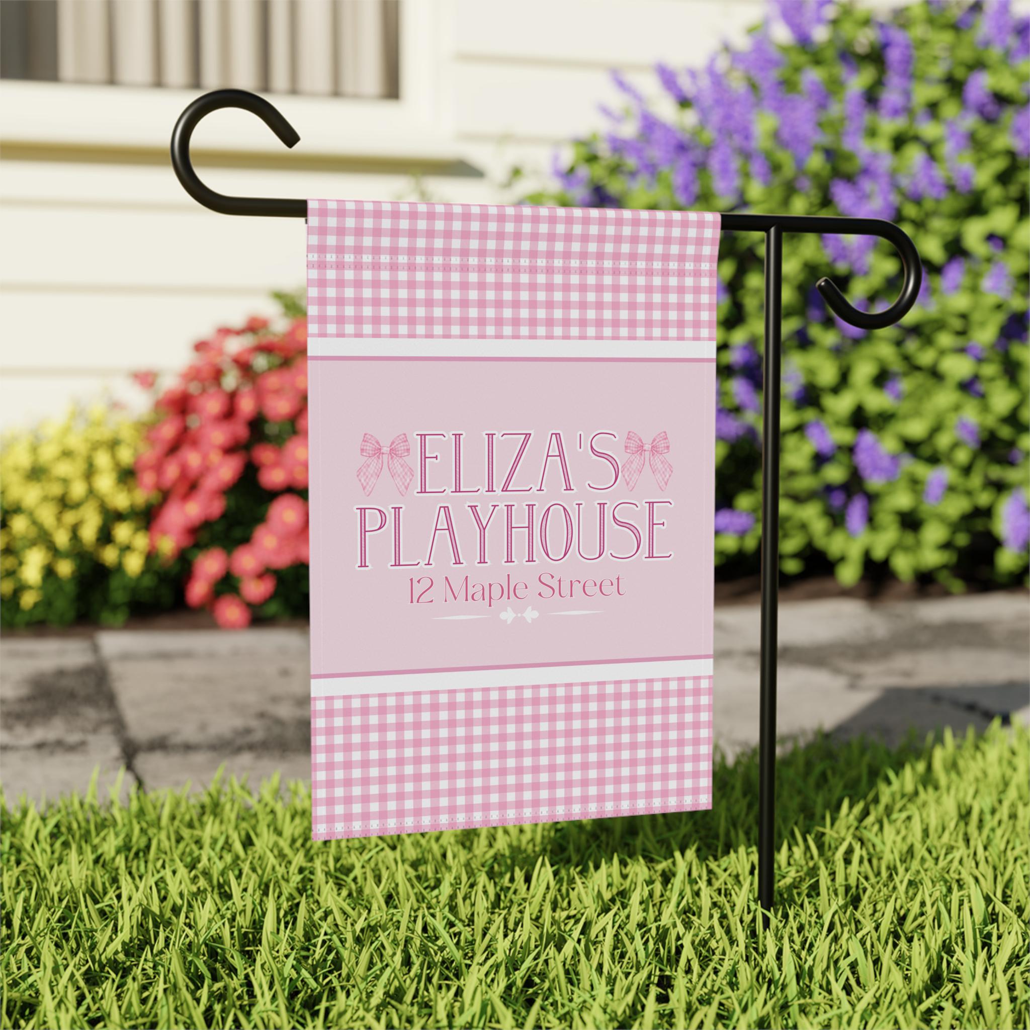 Kids Playhouse Treehouse Flag, Personalized Garden Flag, Custom Garden ...