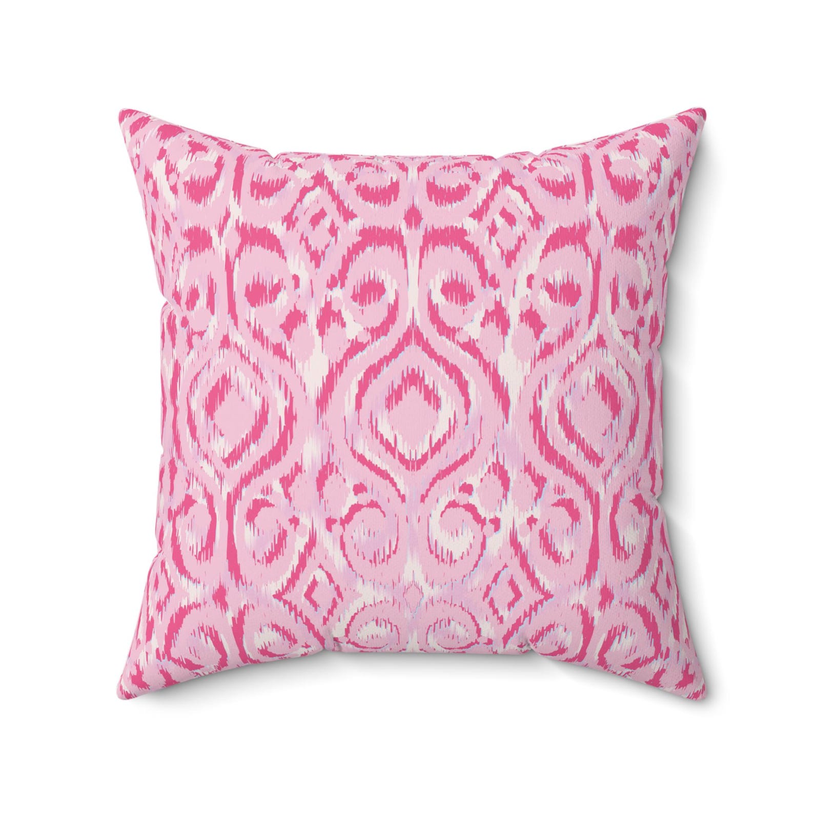 Pink Pattern Ikat Square Pillow Abstract Pillow, Chinoiserie Chic ...