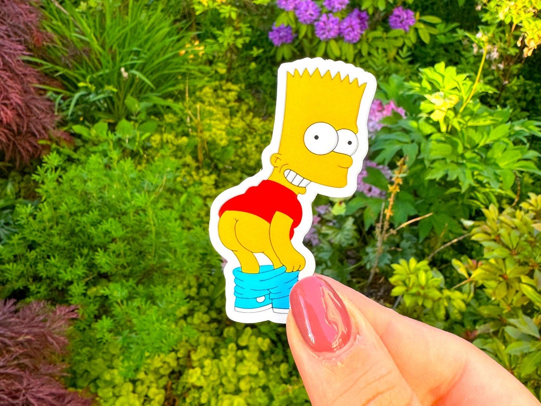 Bart Simpson Sticker / Bart Showing Butt Durable, Handmade Waterproof ...
