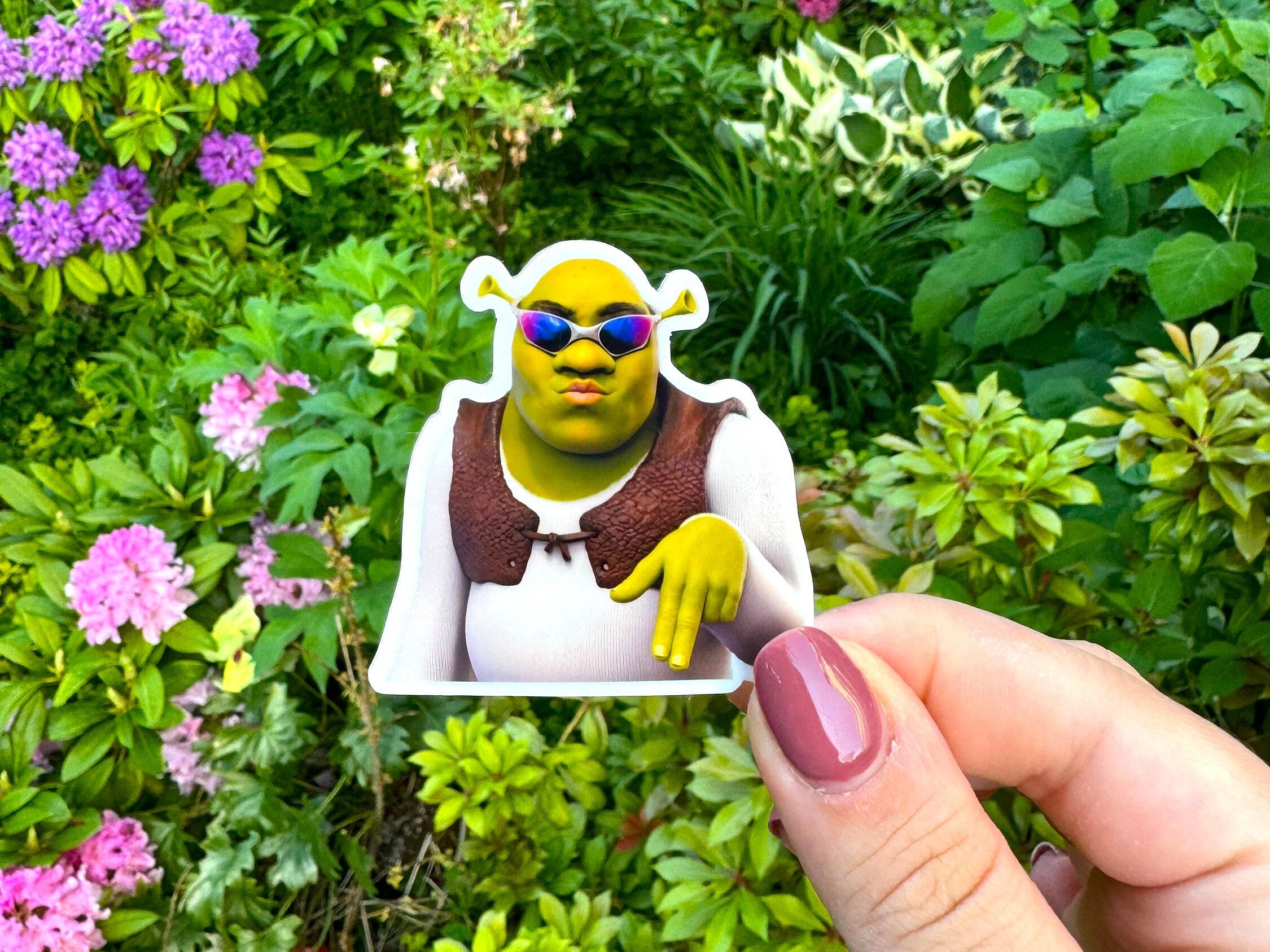 Shrek Sticker / Funny Sassy Shrek With Sun Glasses durable, Handmade ...