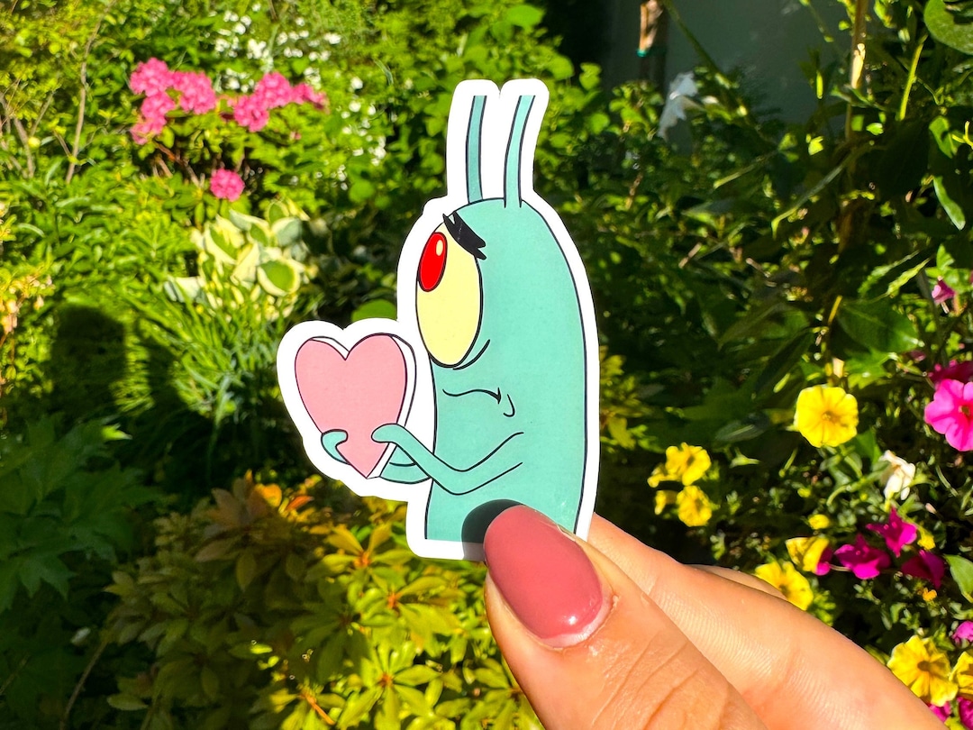 Plankton With Heart Stickers / Spongebob Durable, Handmade Waterproof ...