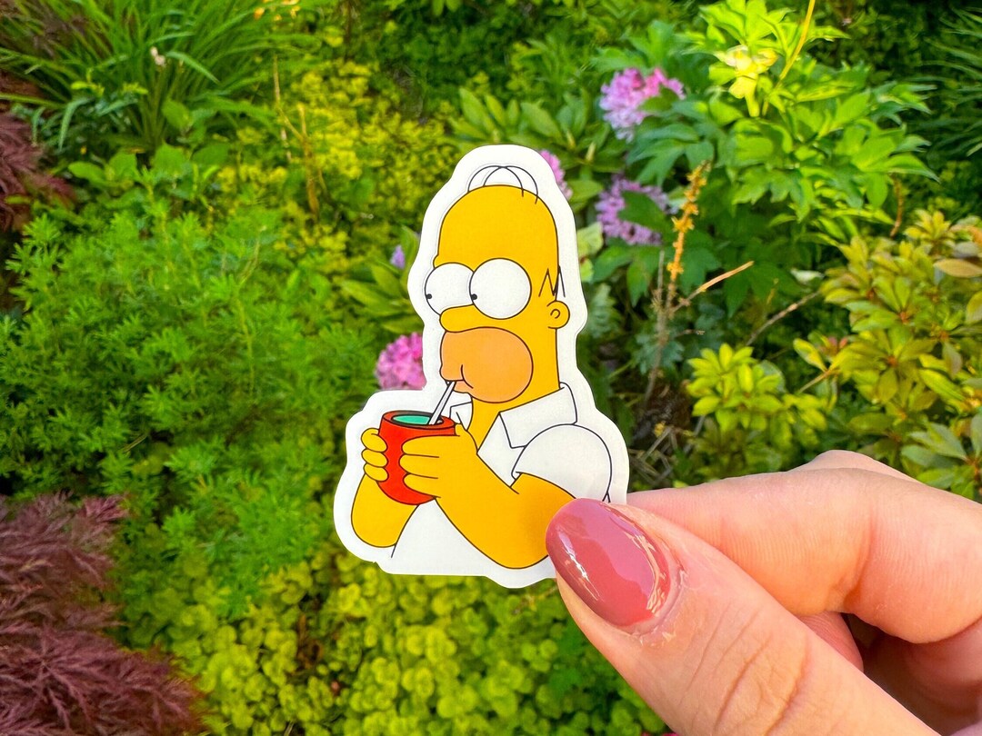 Homer Simpson Sticker / Homer Drinking Durable, Handmade Waterproof ...
