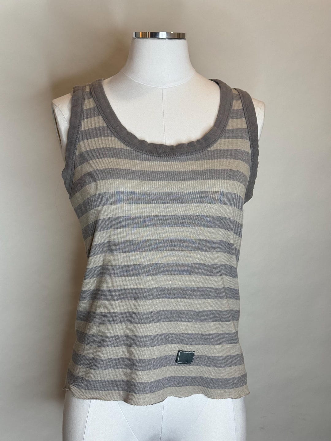 Y2K Striped Tank Top - Neutral Stripes - Elevated Basics - 2000s Summer ...