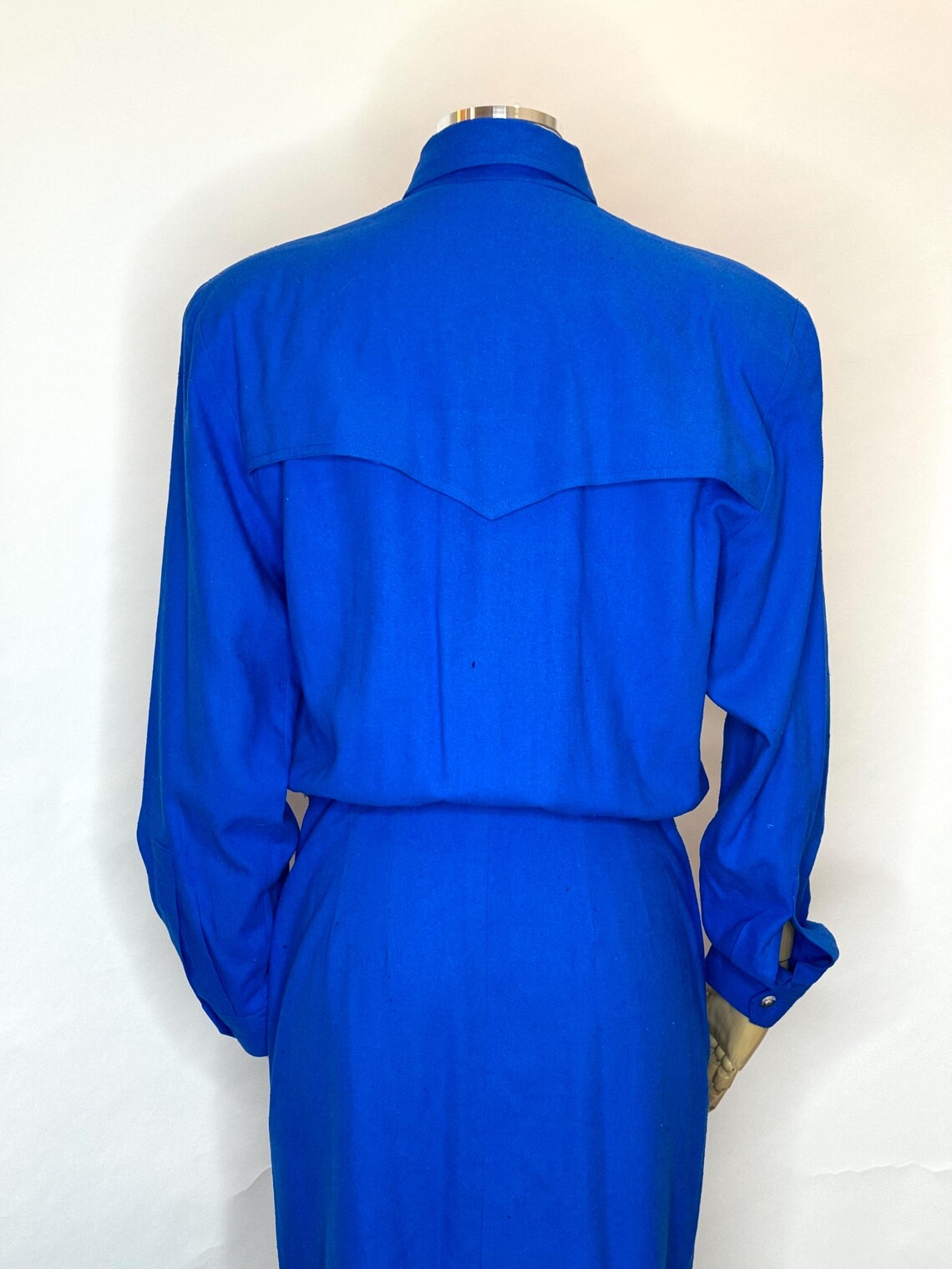 Royal Blue Shoulder Pad Dress - 1980s Inspired - Bold Fashion - Etsy