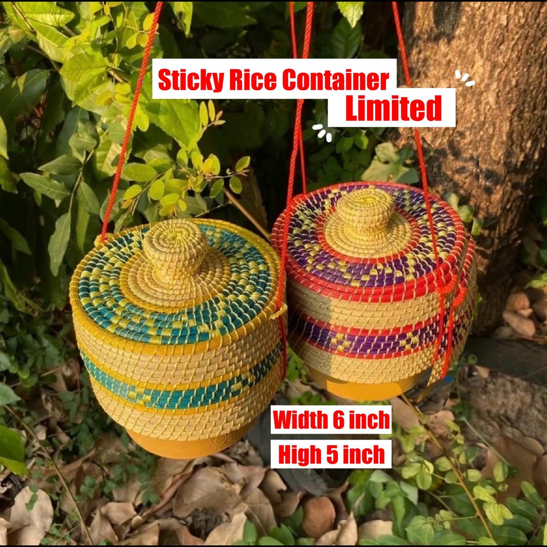 Handwoven Thai Sticky Rice Container - Limited Edition - Etsy