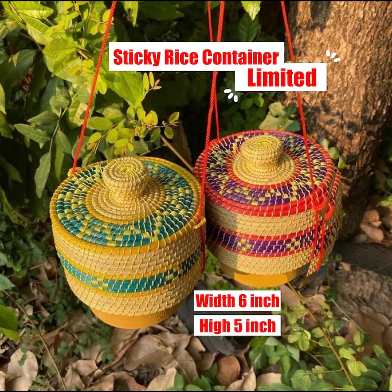 Handwoven Thai Sticky Rice Container Limited Edition - Etsy