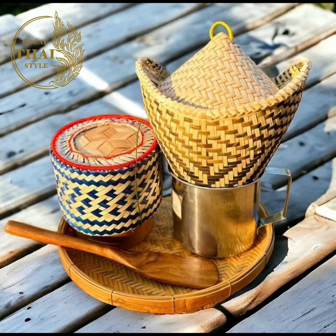 Set Bamboo Container for Sticky Rice Bamboo Craft Sticky Rice ...