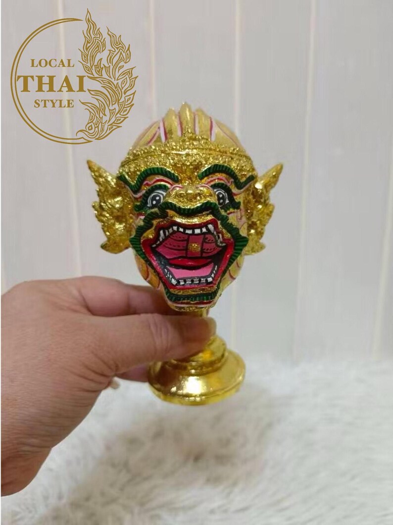 Hanuman Model Khon Mask Guardian Mask Handprint Souvenir Thai - Etsy