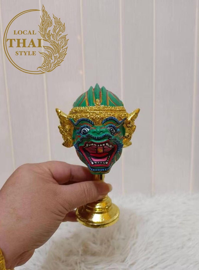 Hanuman Model Khon Mask Guardian Mask Handprint Souvenir Thai - Etsy