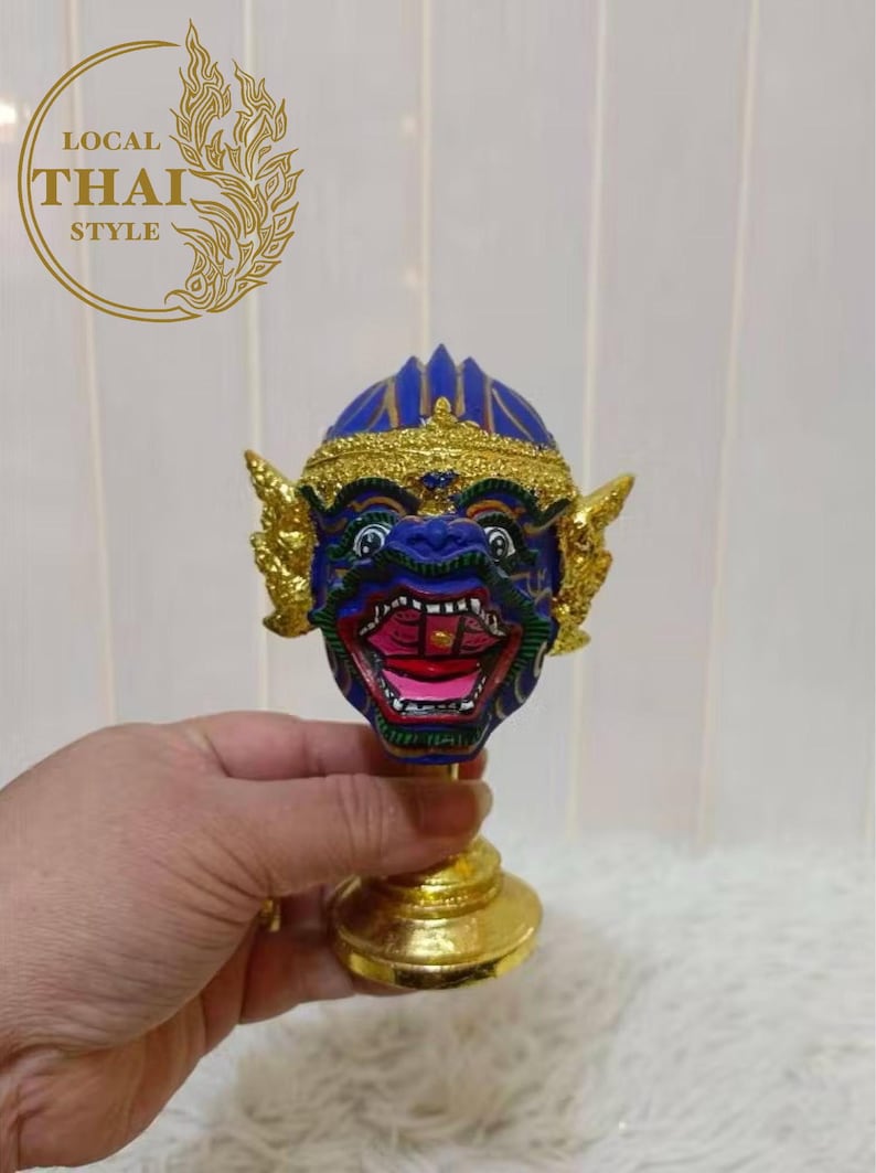 Hanuman Model Khon Mask Guardian Mask Handprint Souvenir Thai - Etsy