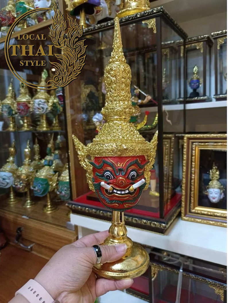 Vesuwan Tao Wesuwan Model Guardian Mask Handprint Souvenir Thai - Etsy