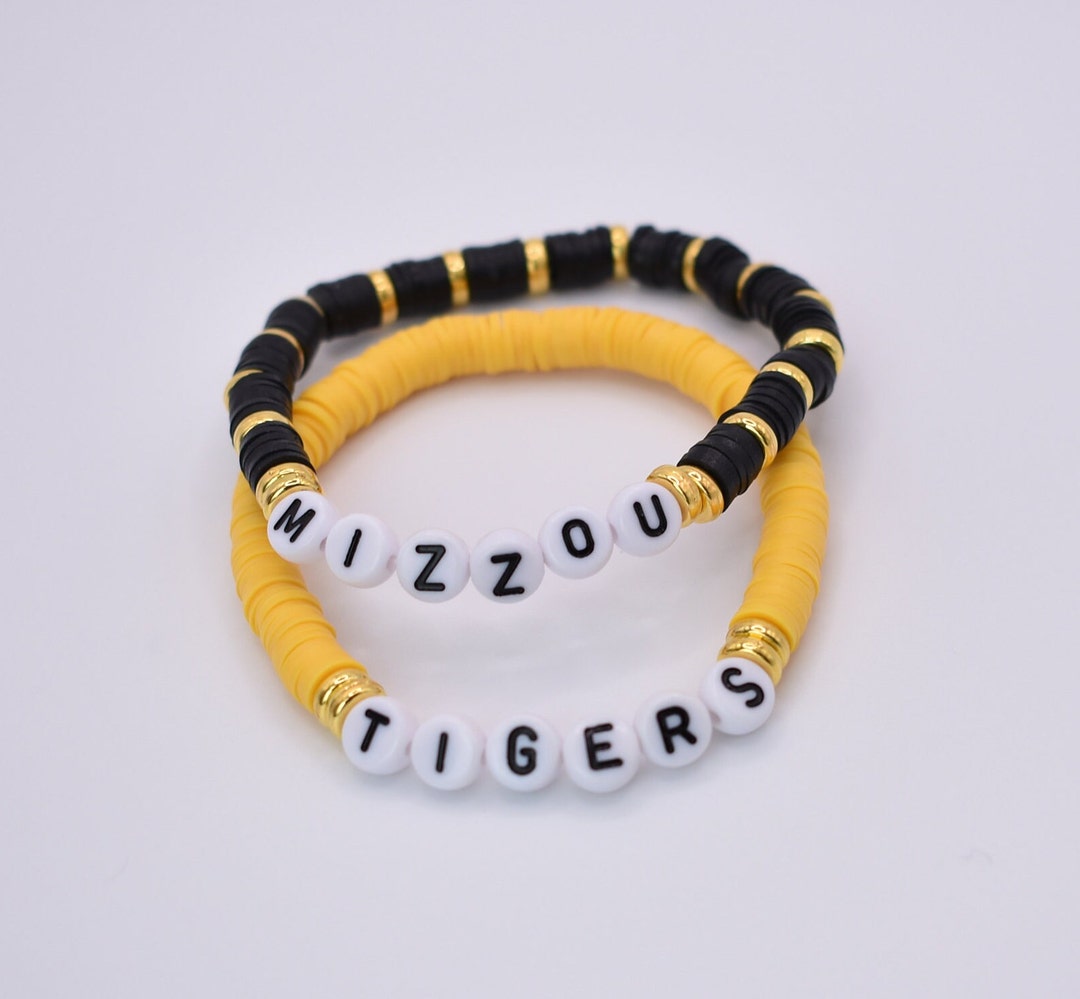 Mizzou Tigers, Personalized Word Bracelet, Custom Name Bracelet, Sports ...