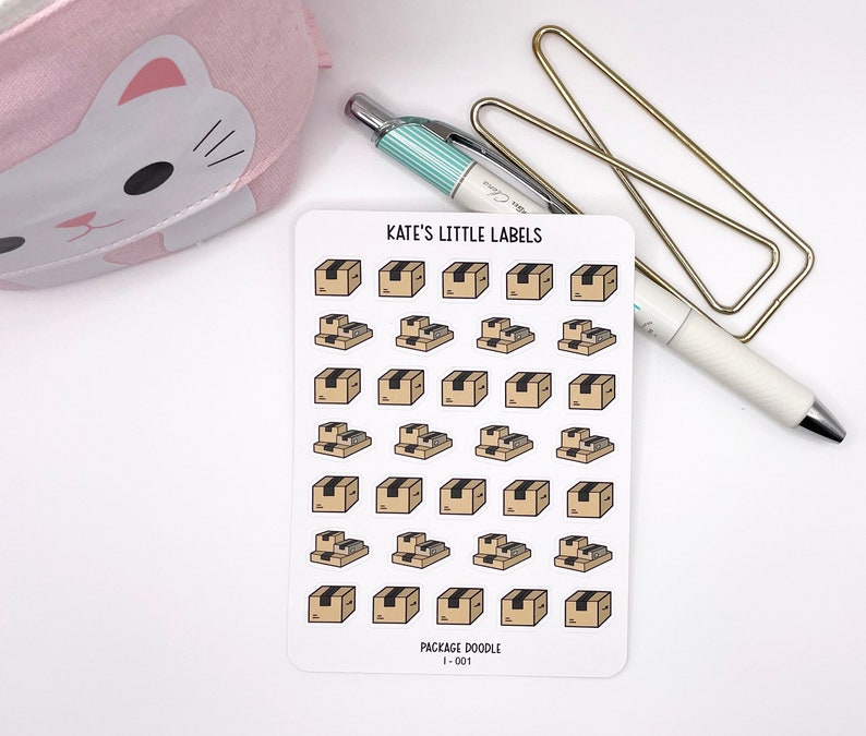 Package Doodle Icon Planner Stickers, Bullet Journal Stickers, Hand ...
