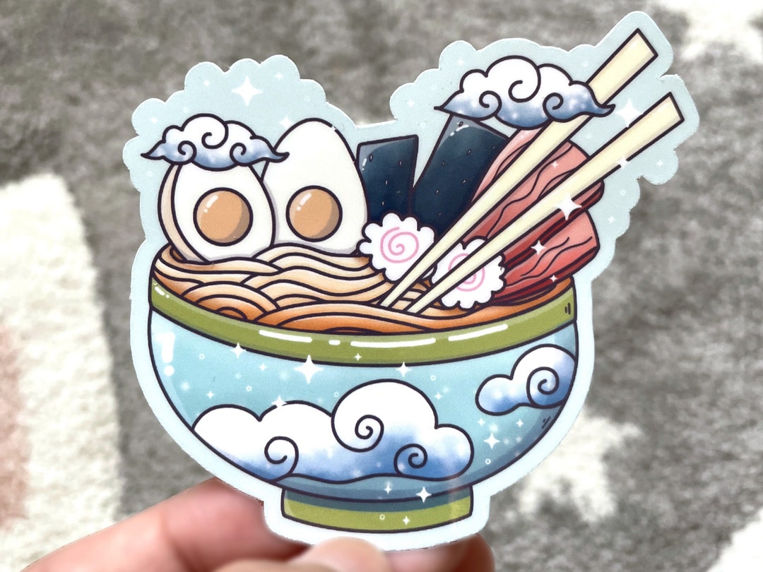 Ramen Bowl Sticker Asian Food Vinyl Stickers Laminated Die Cut Stickers ...