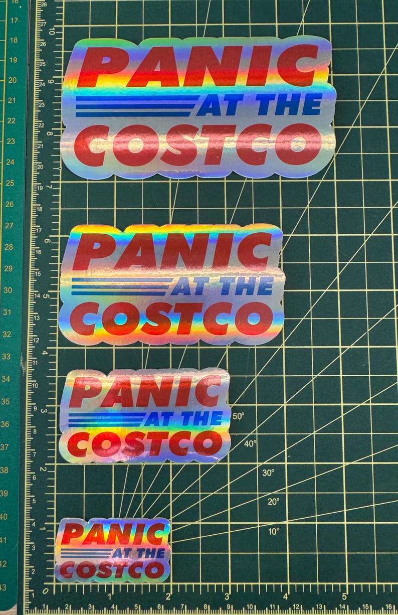 Panic at the Costco Sticker | Funny Wholesale Shopping Meme Vinyl ...