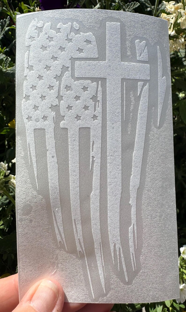 Cross Decal - American Flag Decal – Patriotic Christian Vinyl Sticker ...