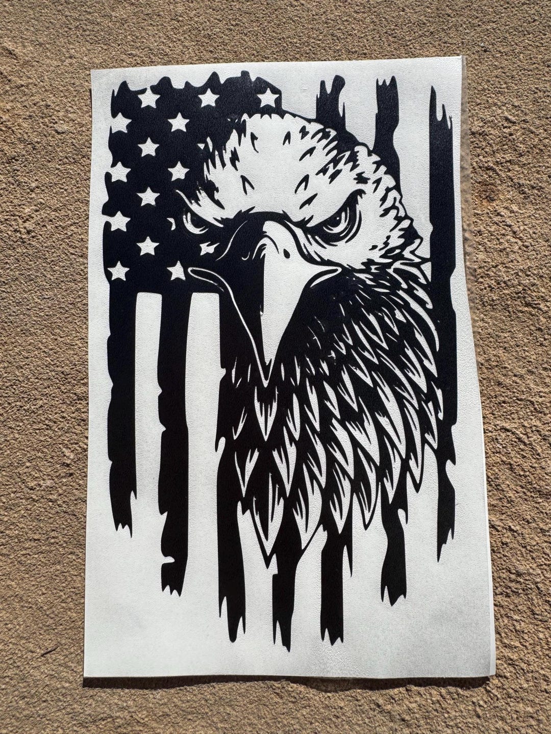 American Flag Bald Eagle Car Decal – Patriotic Vinyl Sticker for Car ...