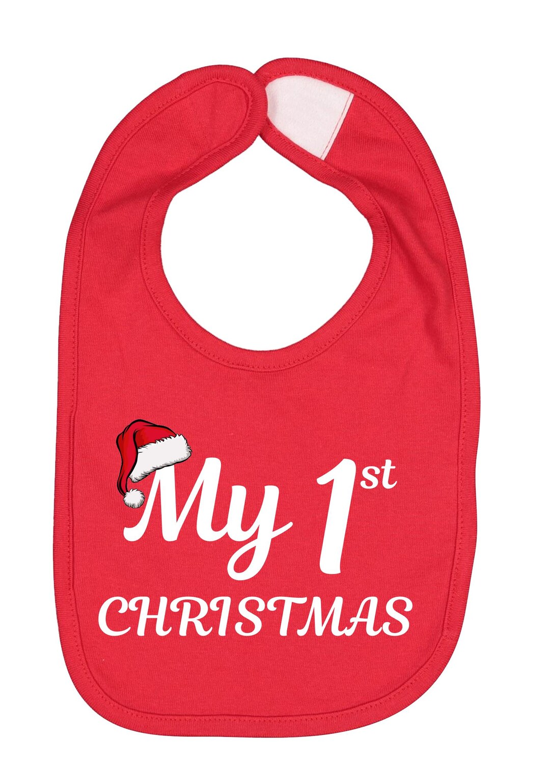 Baby's First Christmas, My 1st Christmas Baby Bib, Drool Cloth, Cotton ...