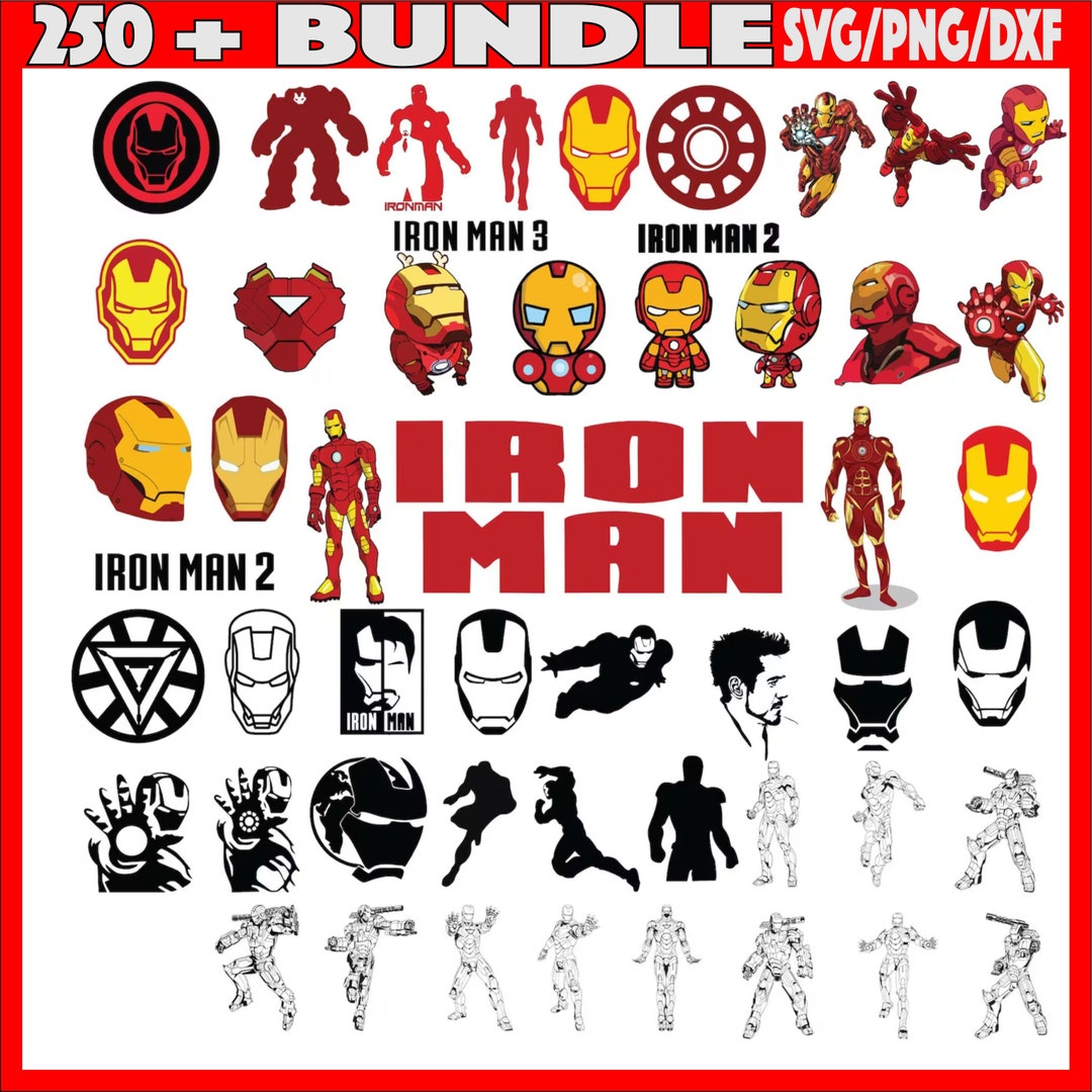 250 Iron Man Svg Bundle, Iron Man Png Bundle, Iron Man Bundle PNG-SVG ...