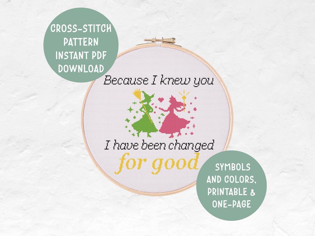 Wicked Musical Cross Stitch Pattern Broadway Film Movie Inspired ...