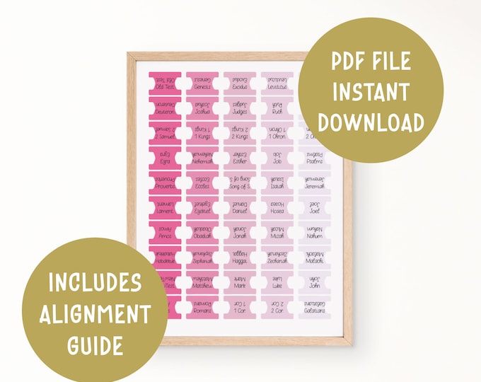 Printable Pink Bible Tabs | Bible Journaling | 66 Books of the Bible ...