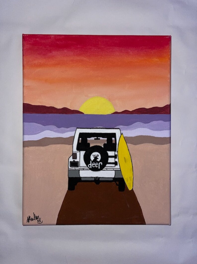 Jeep Sunset Painting - Etsy