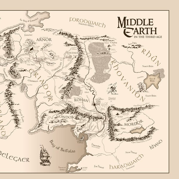 Middle Earth Map - Etsy