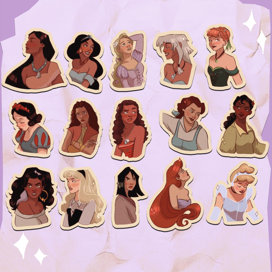 DISNEY PRINCESSES Stickers Pack - Etsy