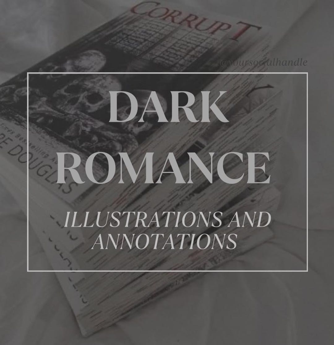 Dark Romance Books With Annotations and Illustrations - Etsy