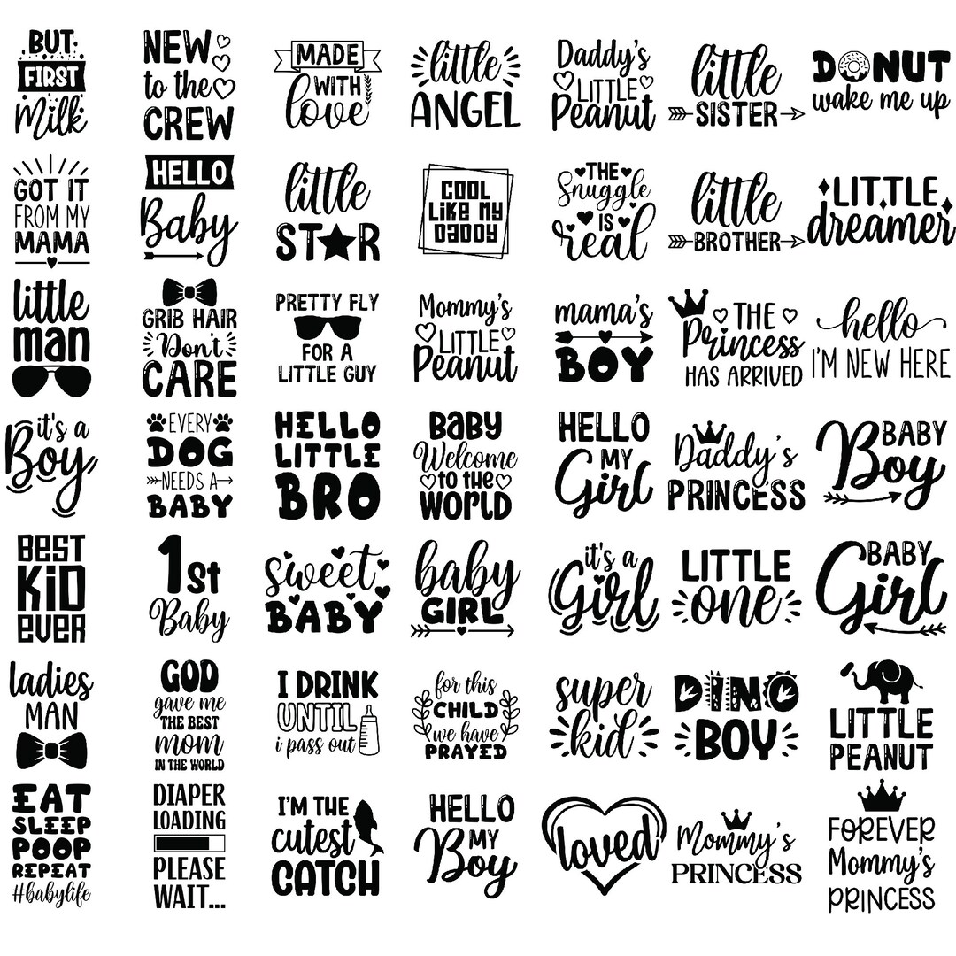 50 Cute Baby SVG Bundle, Baby Shower SVG, Newborn SVG Bundle, Baby ...