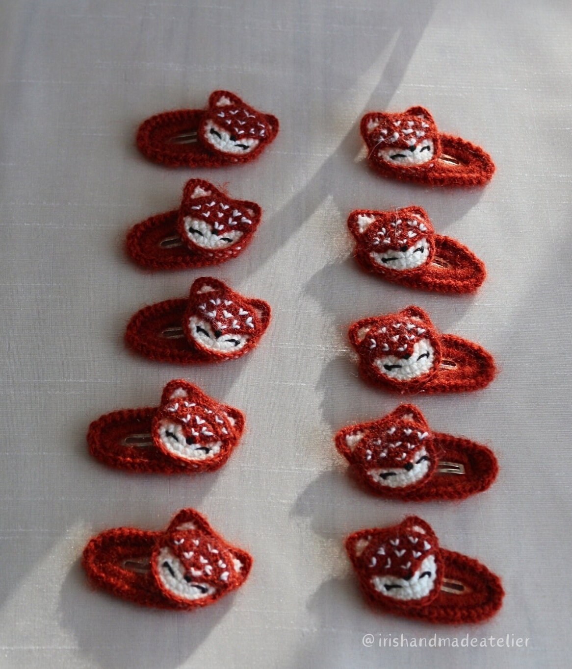 Fox Crochet Hair Clip, Cute Crochet Hair Clip, Animal Hair Snap ...