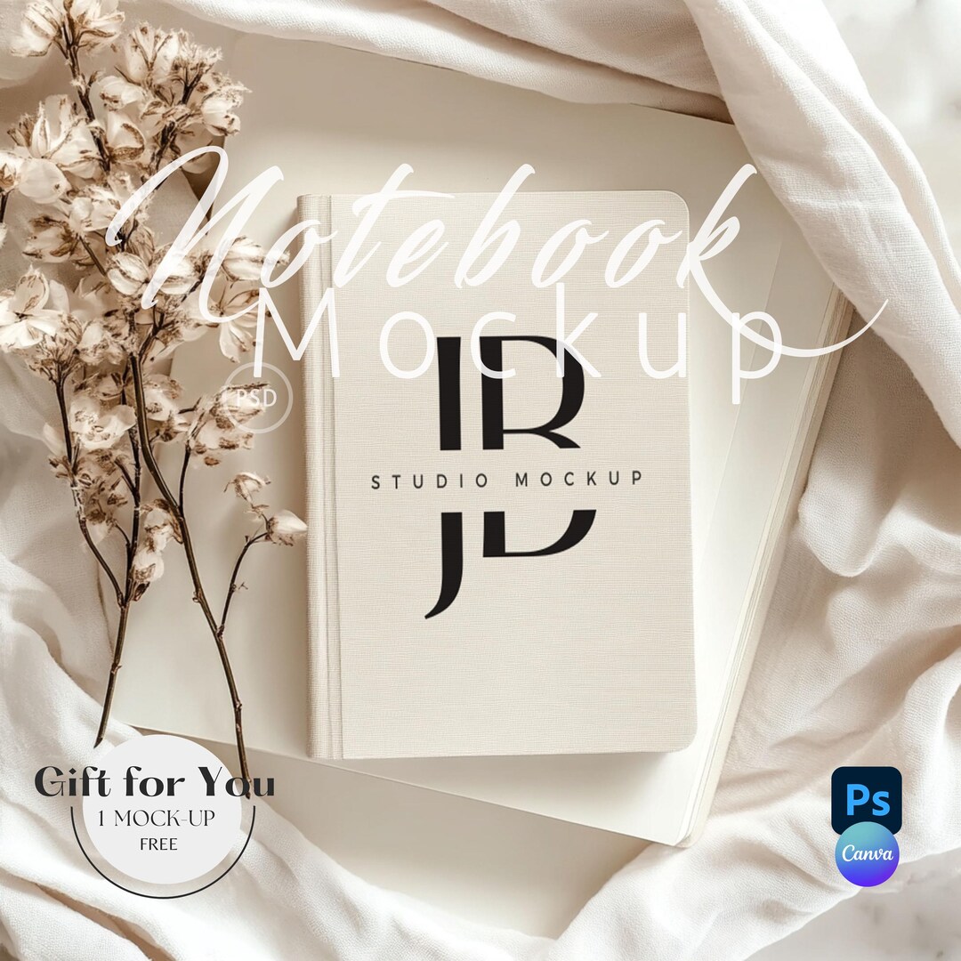 Book Hardcover Journal Mockup |boho Notebook Journal Mock up | Hard ...