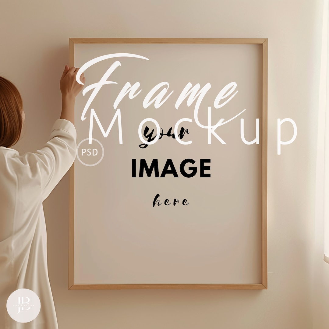 Frame Mockup With Person | ISO A DIN Ratio |wall Frame Mockup | PSD ...