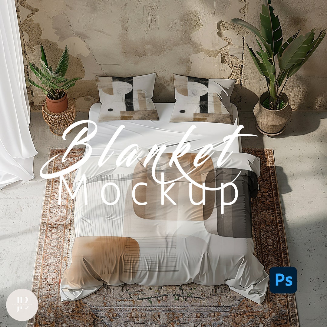 Bedding Set Mockup, Duvet and Pillow Mockups PSD, Bedding Mock up Canva ...