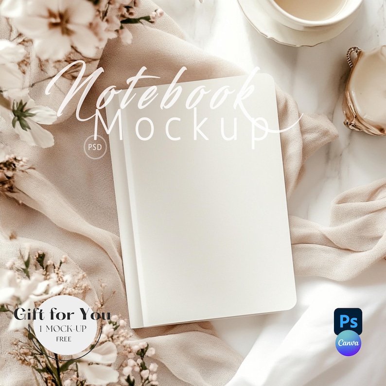 Hardcover Journal Mockup Bundle | Photoshop PSD & Canva, Drag and Drop ...