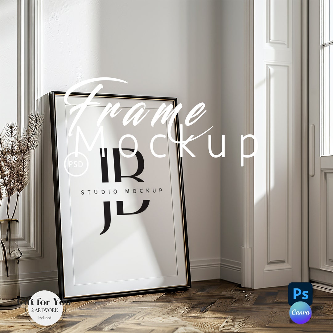 Black Vertical Frame Mock-up,floor Frame Living Room Photoshop ...