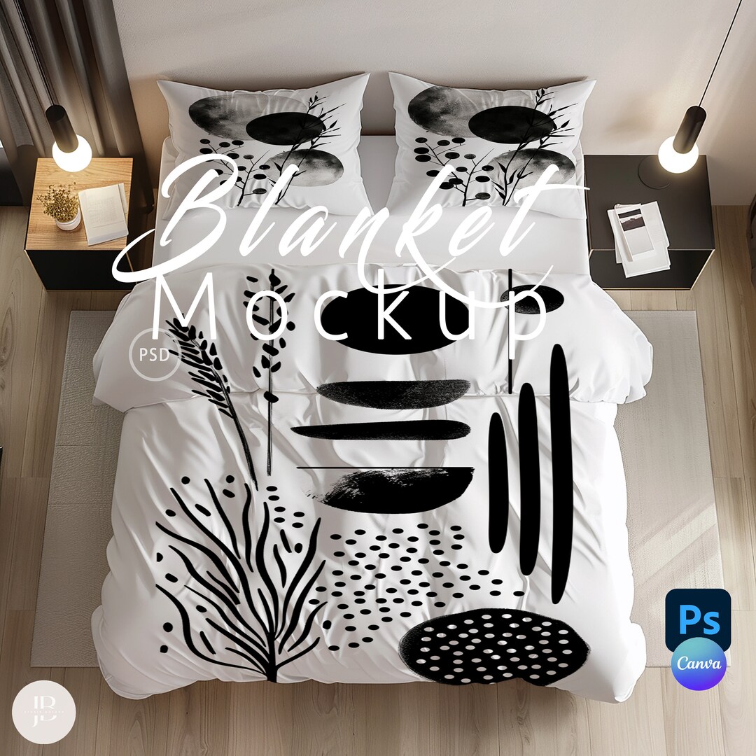 Bedding Set Mockup, Duvet and Pillow Mockups PSD, Blanket Mockup ...