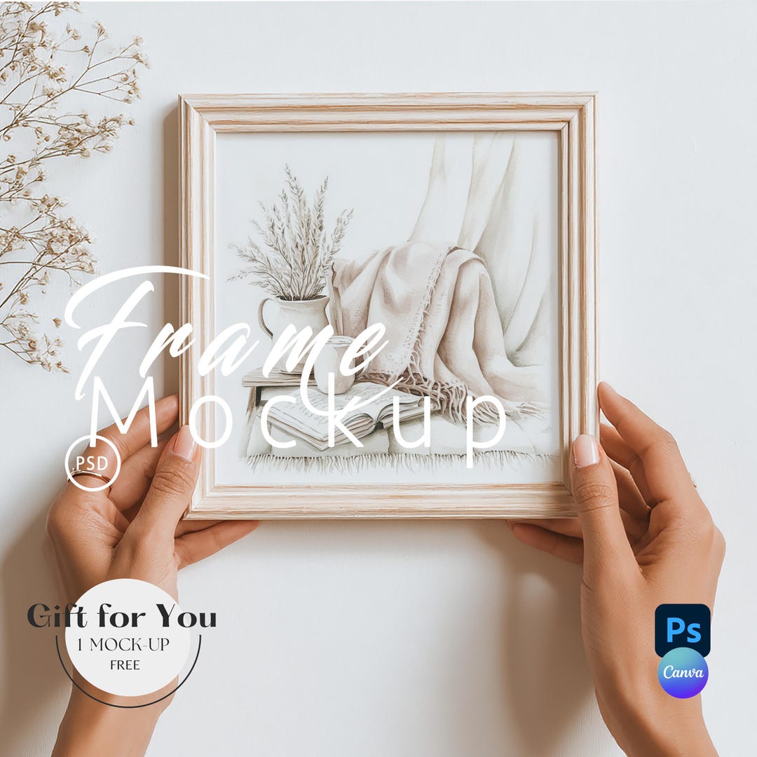 Mini Frame Mockup| Small Square Frame Photoshop| Frame Canva Drag and ...