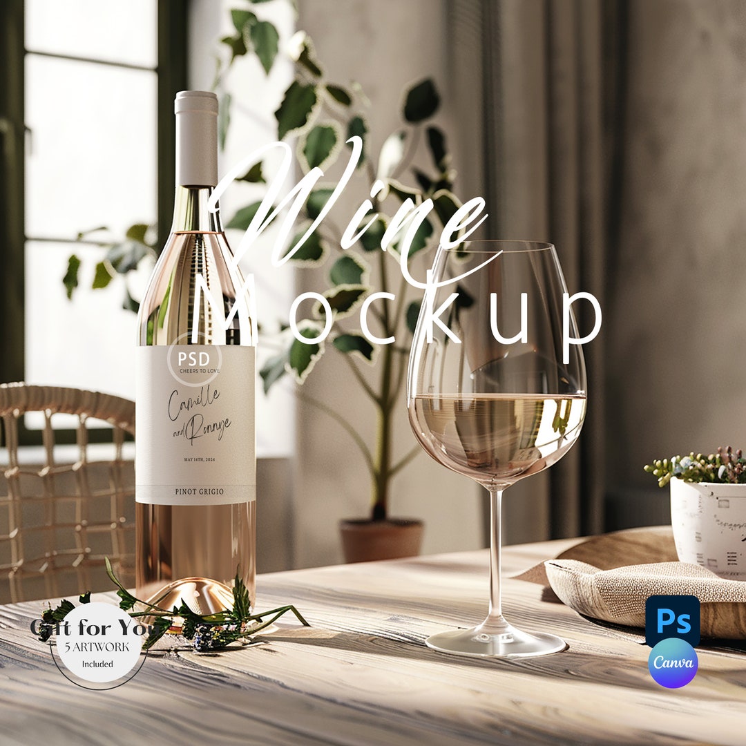 Wine Mockup, Wine Mock Up, Bottle Label Mockup,wine Bottle Mockup ...