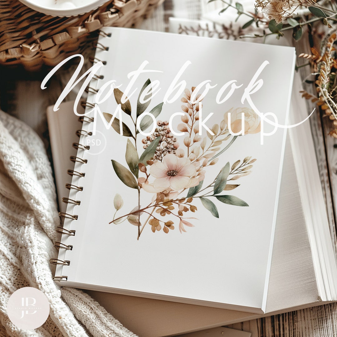 Spiral Notebook Journal Mockup | Hardcover Journal Mockup | Hard Backed ...